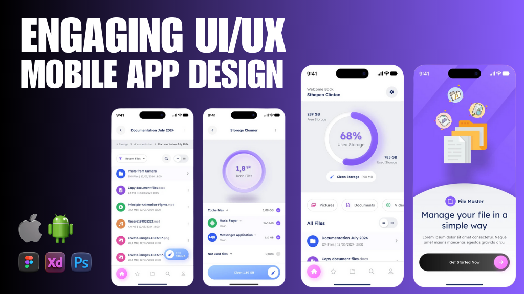 I can create stunning user friendly mobile app UI UX design