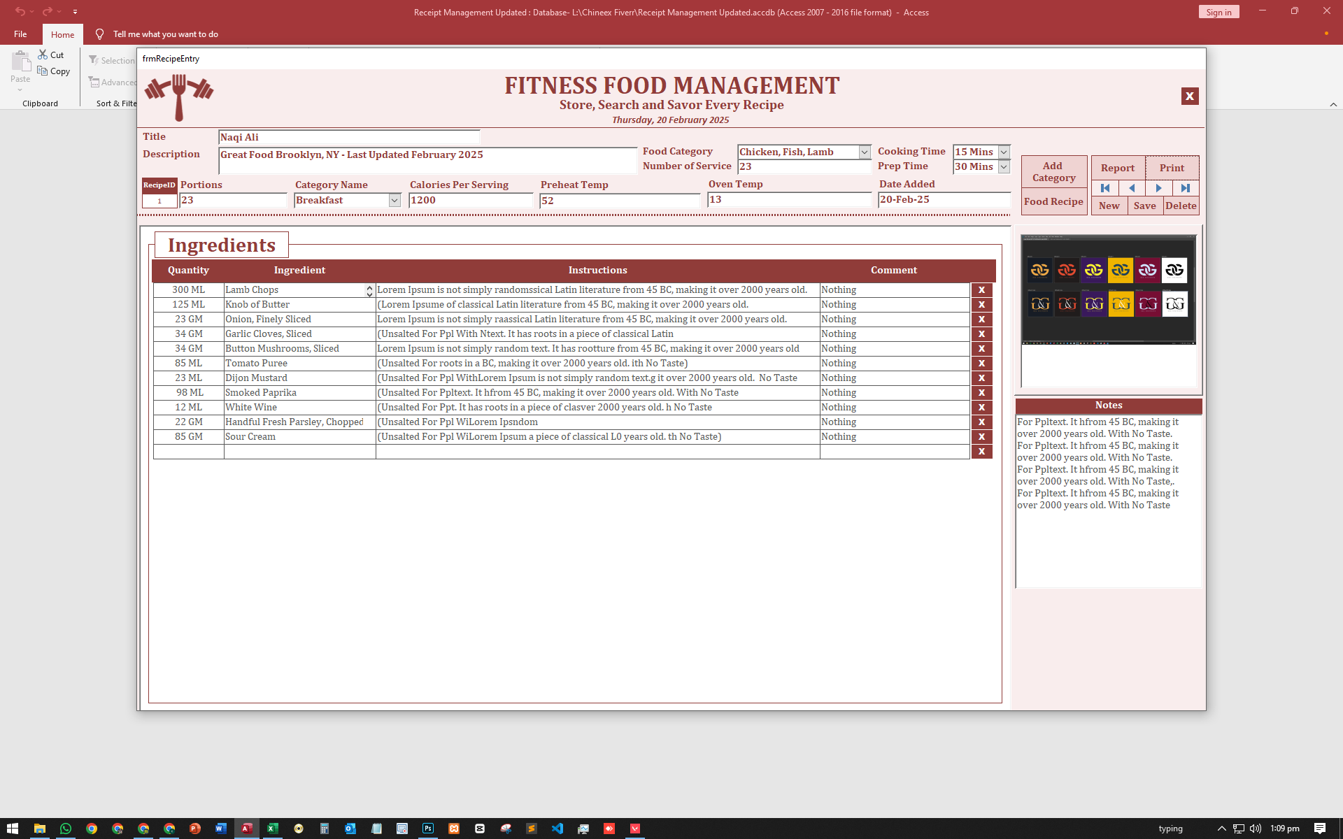 I Can Fix Ms Access Database Recipe Crm Invoice Reports Management